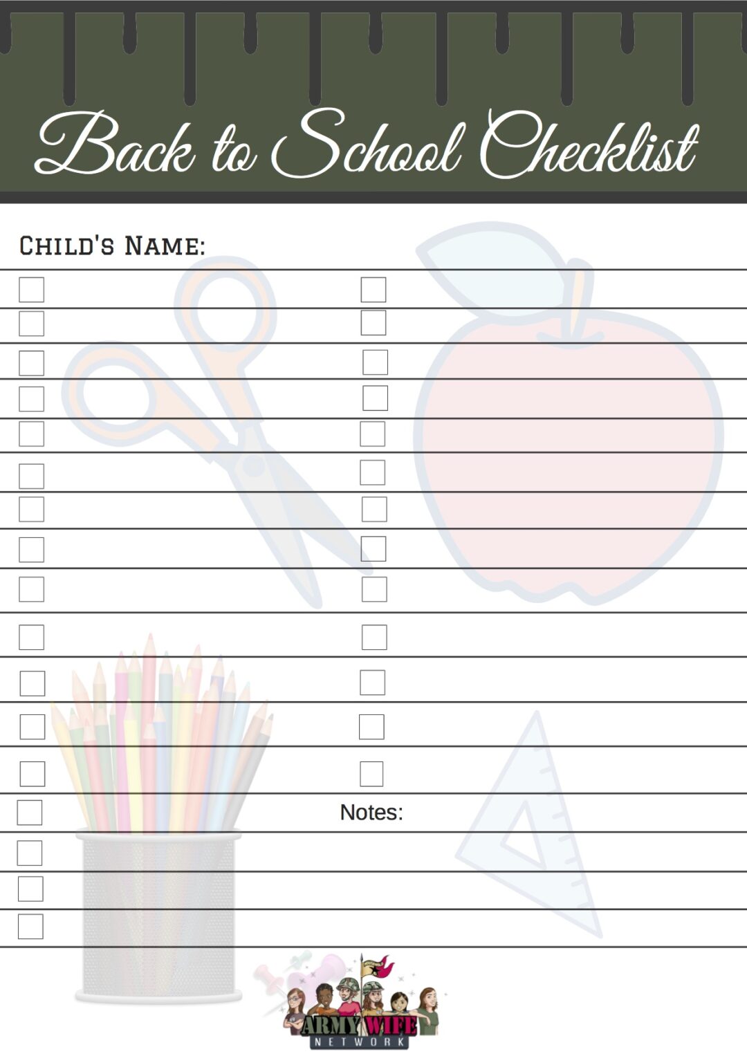 Printable: Back-to-School Checklist - Mission: Milspouse